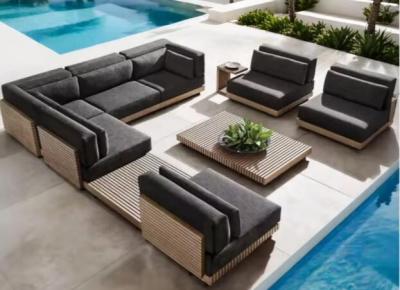 China Garden Sofa Set 8Pieces Weather Resistant UV Resistant Rope Durable Aluminum Frame Ideal For Gardens Courtyards Villas for sale