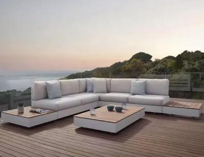 China Aluminum Sofa Set 5Pieces Platic wood Weather Resistant UV Resistant Rope Durable For Gardens Courtyards Villas for sale