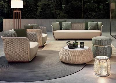 China Three seater Rope Sofa Set Weather Resistant Durable For Gardens Courtyards Villas for sale