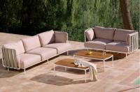 China Rope outdoor sofa set European Style with weather resistant outdoor garden furniture for sale