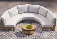 China Teak wood garden sofa set weather resistant half round shape for sale