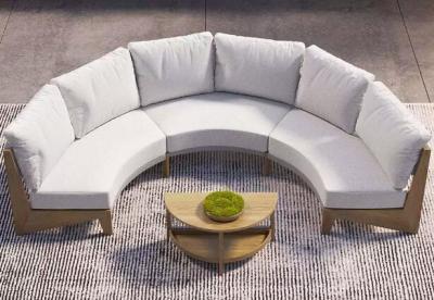 China Teak wood garden sofa set weather resistant half round shape for sale