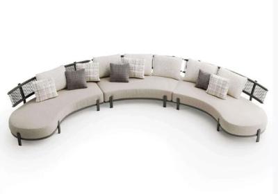 China Aluminum outdoor sofa set weather resistant half round shape for sale