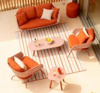 China Colorful Rattan Aluminum outdoor sofa set weather resistant for sale