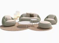 China Colorful PE Rattan Wicker Aluminum outdoor sofa set weather resistant for sale