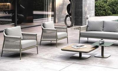 China Rope sofa set aluminum frame outdoor or indoor use for sale