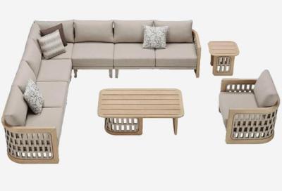 China L shape Teak sofa set outdoor or indoor use high density sponge for sale