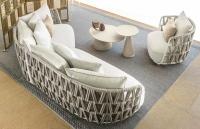 China Luxry Aluminum Rope garden sofa set high density sponge for sale