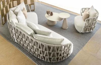China Luxry Aluminum Rope garden sofa set high density sponge for sale