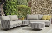 China Aluminum Wide Flat Rope garden sofa set high density sponge for sale