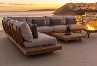 China Teak Wood Outdoor Sectional Lounge Furniture Sofa Set high density sponge for sale