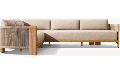 China Patio Modern Lounge Furniture Waterproof Woven Rope Garden Sectional Sofa Set with Cushions for sale