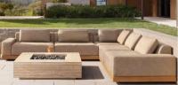 China Waterproof Cushion Patio Sectional Sofa Set Balcony Relax Single Teak Wooden for sale