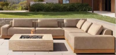 China Waterproof Cushion Patio Sectional Sofa Set Balcony Relax Single Teak Wooden for sale
