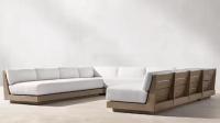 China Luxury Teak Wood Garden Sofa Set Modern Outdoor Furniture for Courtyard Park Hotel Villa Patios Poolsides for sale
