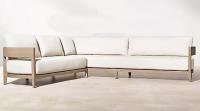 China Garden Corner Couch Villa Waterproof Hotel Patio Solid Teak Wood Sectional Sofa Set for Courtyard for sale