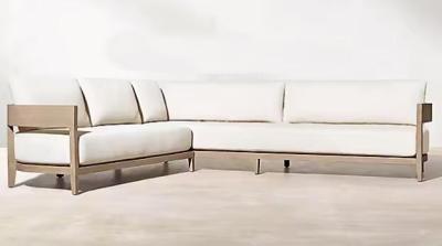 China Garden Corner Couch Villa Waterproof Hotel Patio Solid Teak Wood Sectional Sofa Set for Courtyard for sale