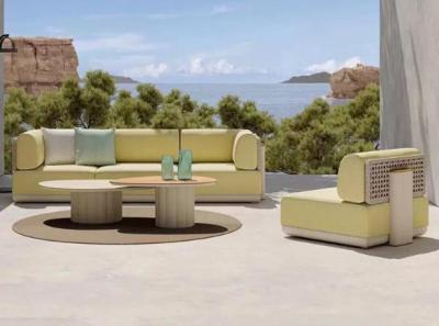 China Luxury Patio Garden Sofa Aluminum Frame Rope Outdoor Furniture for sale