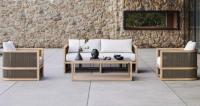 China Luxury Outdoor Sofa Set Teak Wood Wholesale Outdoor Teak Wood Rope Furniture Outdoor Sofa for sale