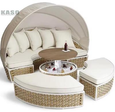 China Modern Design Outdoor Wicker Patio Sofa Furniture Set Aluminum Frame PE Rattan Garden Sofa for Hotel for sale