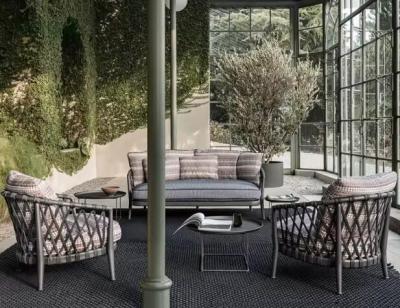 China All Weather Rope Outdoor Sofa Garden Patio Furniture Modern Aluminum Frame for sale