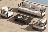 China Garden Outdoor Furniture Patio Aluminum Frame Garden Sofa Set Patio Hotel Modernism Patio Metal Frame Chair Set for sale