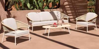 China Luxury Hotel Outdoor Sofa Garden Sofa Modern Outdoor Sofa Resort Outdoor Furniture Set Courtyard for sale