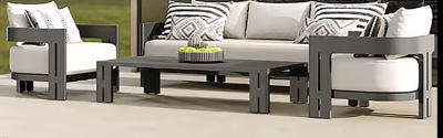 China Aluminum Modern Outdoor Patio Furniture Set 4 Piece Garden Sofa Waterproof Cushions All Weather for sale