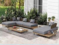 China Teak Wood Sofa Modern Luxury Outdoor Garden Patio Furniture Teak Sofa Set Teak Outdoor Furniture for sale