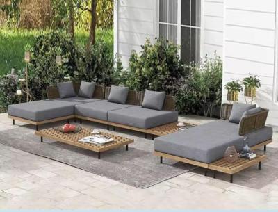 China Teak Wood Sofa Modern Luxury Outdoor Garden Patio Furniture Teak Sofa Set Teak Outdoor Furniture for sale