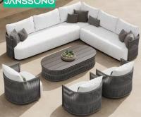 China Aluminum Luxury Garden Furniture Lounge Sofa Set L-shape Sectional Sofa Patio Furniture Sofa Set for sale