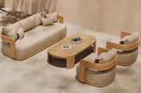 China Luxury Teak Wood Outdoor Garden Sofa Set Patio Furniture for Villa Resort Hotels and Balconies for sale