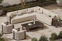 China Factory Hot Sale Modern Outdoor Sofa Set Luxury Aluminum Garden Furniture with Waterproof Cushions for sale