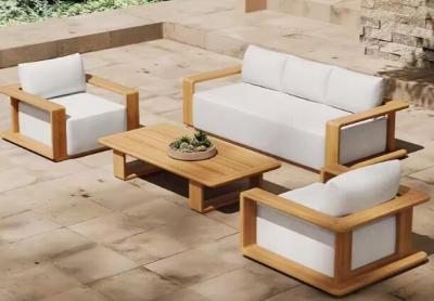 China Wooden Garden Waterproof Luxury Outdoor Furniture Outdoor Sofa Sets Hotel Outdoor Teak Patio Sofa Modern Garden Sofa Set for sale