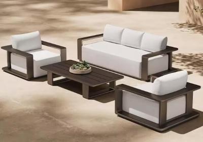 China Modern Outdoor Aluminum Furniture Weather-Resistant Fabric Sofa Set for Villa Garden Beach & Restaurant for sale