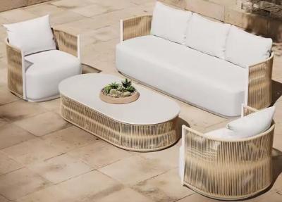 China Modern Hotel Garden Sofa Rope Outdoor Sofa Luxury Villa All Weather Patio Outdoor Furniture Set Garden Sofa for sale