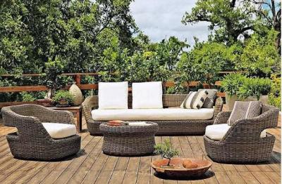 China Outdoor Patio Aluminum Furniture Couch PE Waterproof Wicker Outdoor Courtyard Woven Rattan Garden Sofa Set for sale