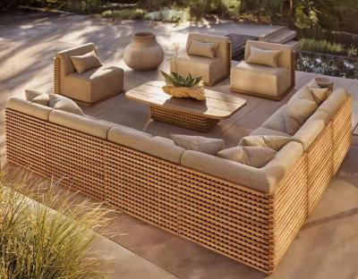 China Teak Sofa Set Teak Wood Furniture Sectional Patio Garden Sofa Set outdoor sofa for sale