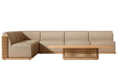 China outdoor sofa set Teak Sofa Set Teak Wood Furniture Sectional Patio Garden Sofa Set for sale