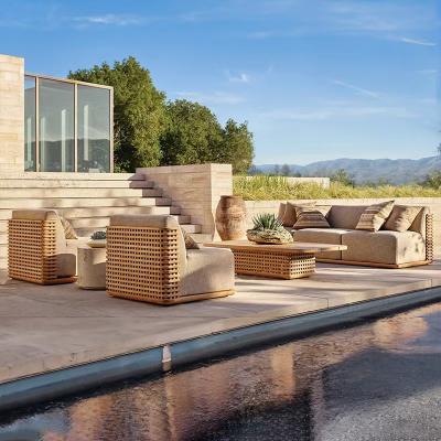 China Teak Sofa Set Teak Wood Furniture outdoor sofa set Patio Garden Sofa Set for sale