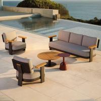 China Aluminum frame Teak Sofa Set Furniture outdoor sofa set Patio Garden Sofa Set for sale
