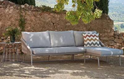 China High quality Rope Waterproof Sofas Outdoor Rattan Wicker Sofa Set with Cushion for sale