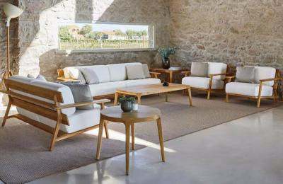 China High quality teak wood Outdoor Sofa Set with Cushion furniture for hotel for sale