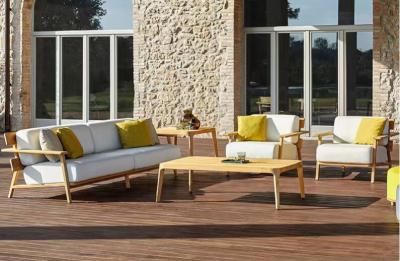China Wholesale OEM Teak Wood Furniture With Cushions Sofa Set Patio Outdoor Sofa for sale