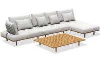 China 3pcs hot sale Garden Set Furniture Modular Sectional Teak Patio Outdoor Sofa for sale