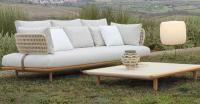 China 2pcs hot sale Garden Set Furniture Modular Sectional Teak Patio Outdoor Sofa for sale