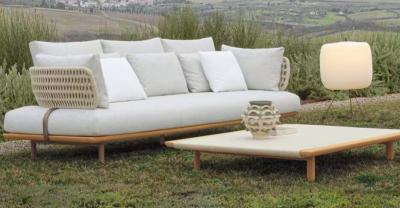 China 2pcs hot sale Garden Set Furniture Modular Sectional Teak Patio Outdoor Sofa for sale