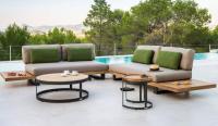 China Teak wood Customizable Sectional Lounge Hotel Patio Modern Furniture Outdoor Sofa for sale