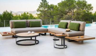 China Teak wood Customizable Sectional Lounge Hotel Patio Modern Furniture Outdoor Sofa for sale