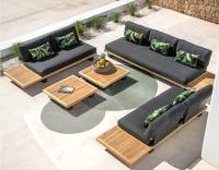 China Patio Modern Furniture Outdoor Sofa Teak wood Customizable Sectional Lounge Hotel for sale